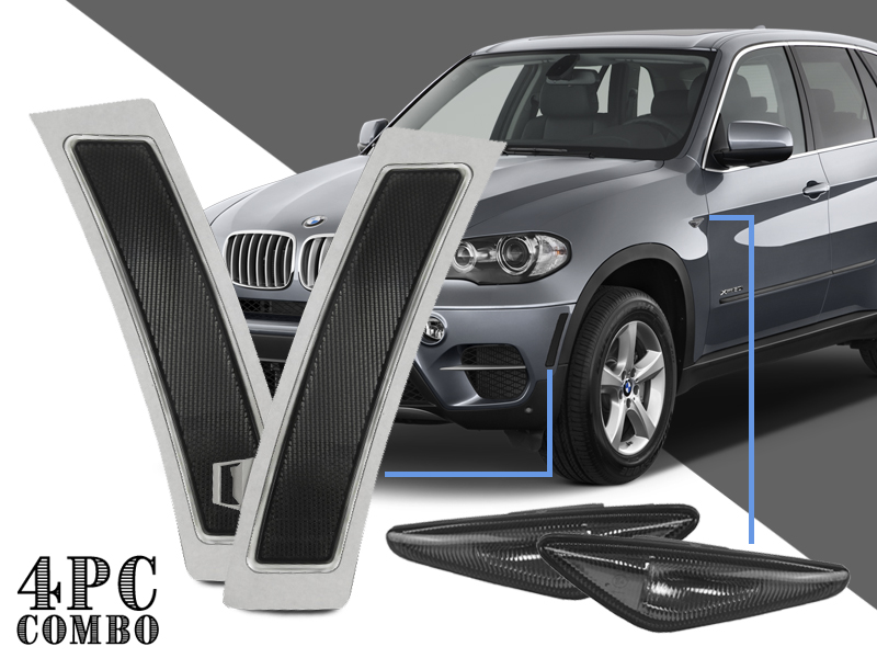 4PCS COMBO Smoke Reflector No Camera + Side Marker Light For 2011-13 ...