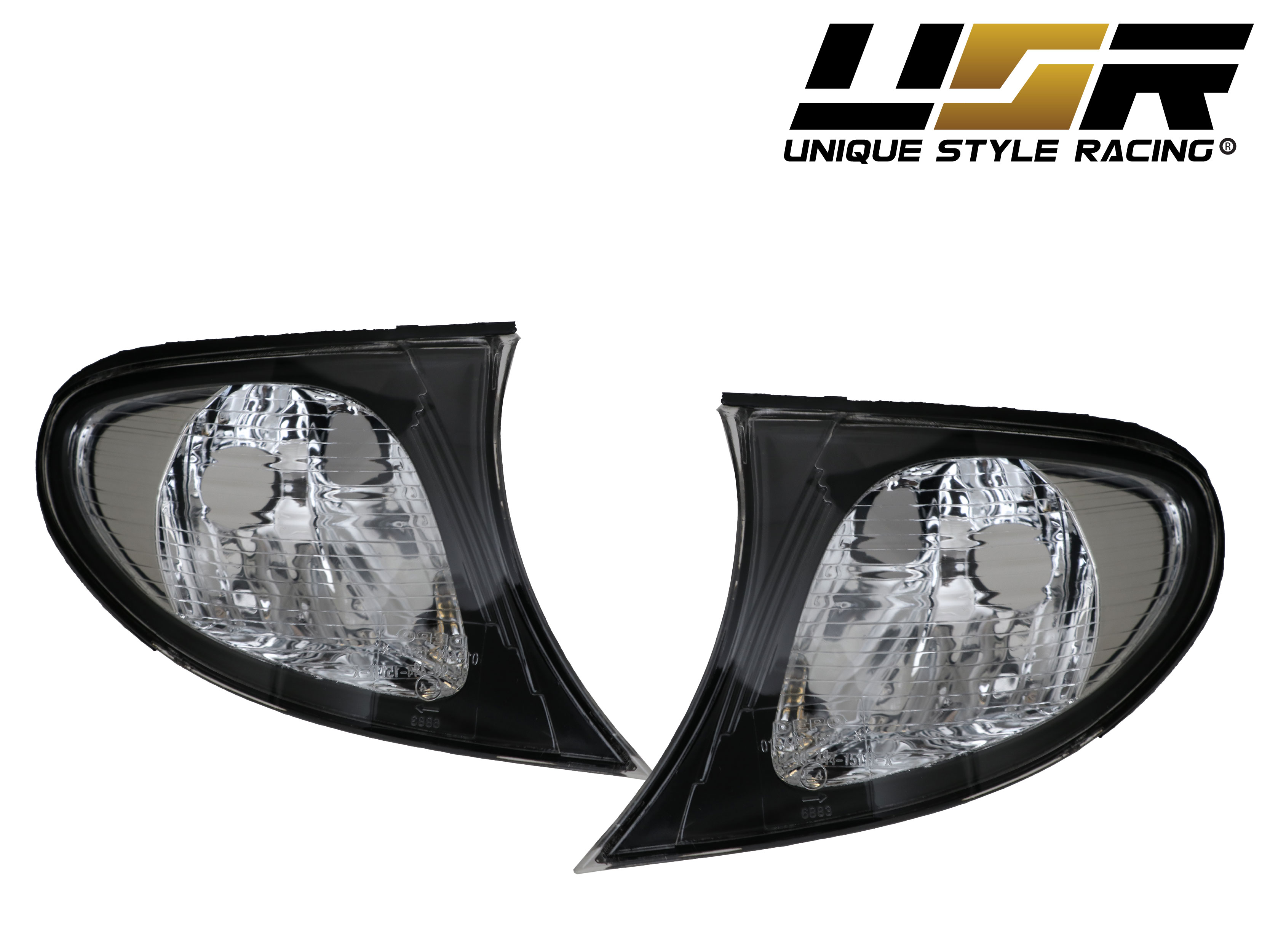 DEPO Euro Style Black / Clear Corner Signal Light Pair For 02-05 BMW ...
